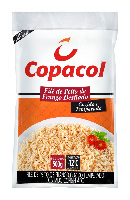 Copacol - Produtos - Filé de Peito de Frango Desfiado 500g