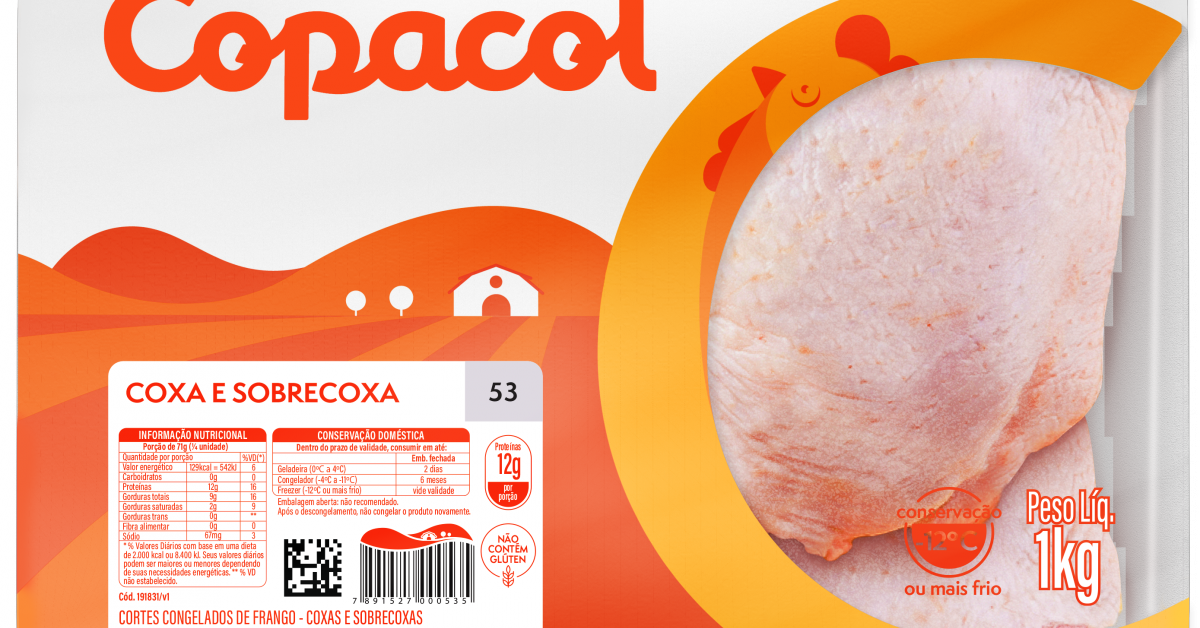 Copacol - Produtos - Coxa/Sobrecoxa Congelada 1Kg Copacol - Produtos - Coxa/Sobrecoxa Congelada 1Kg