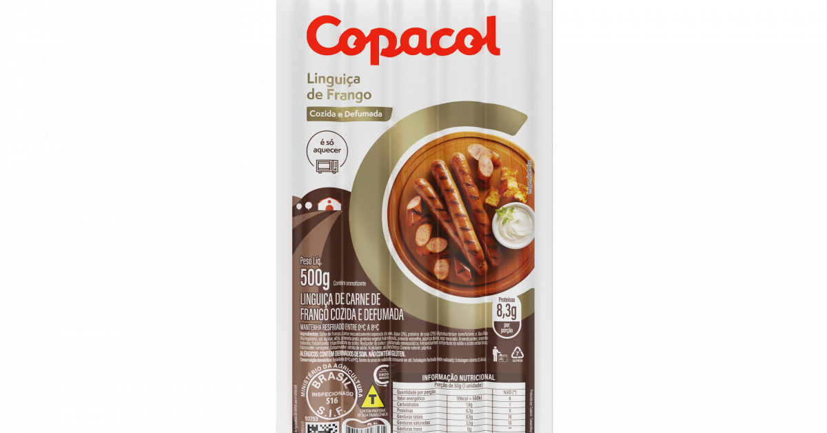 Copacol - Produtos - Linguiça de Frango Defumada 500g
