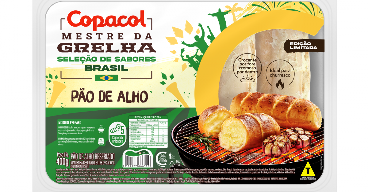Copacol - Produtos - Pão de Alho Tradicional Resfriado Bandeja 400g