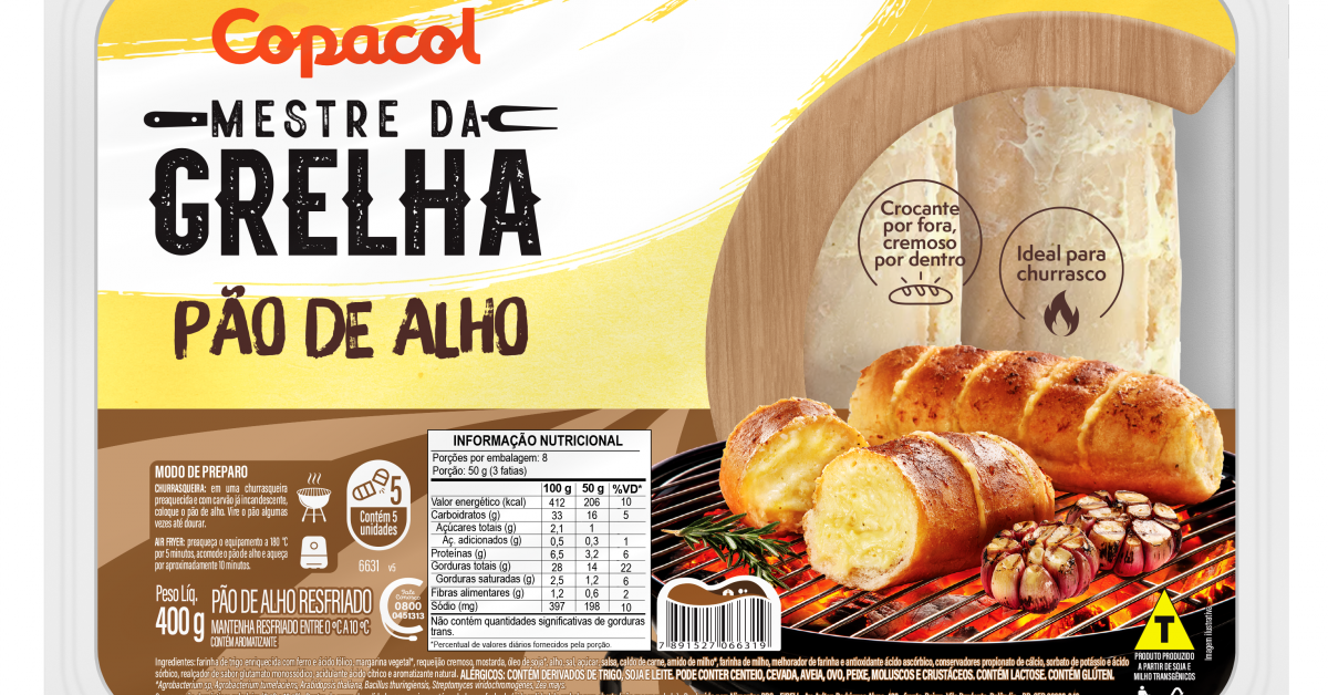 Copacol - Produtos - Pão de Alho Tradicional Resfriado Bandeja 400g