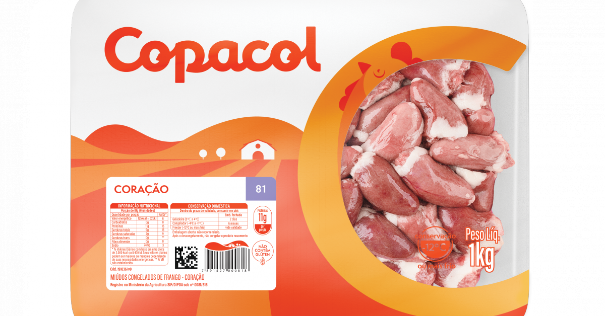 Copacol - Produtos - Coração Congelado 1Kg