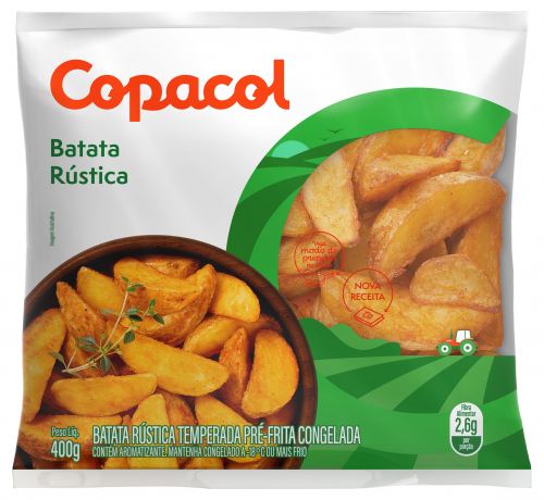 Copacol - Produtos - Batata Rústica Congelada Temperada 400g
