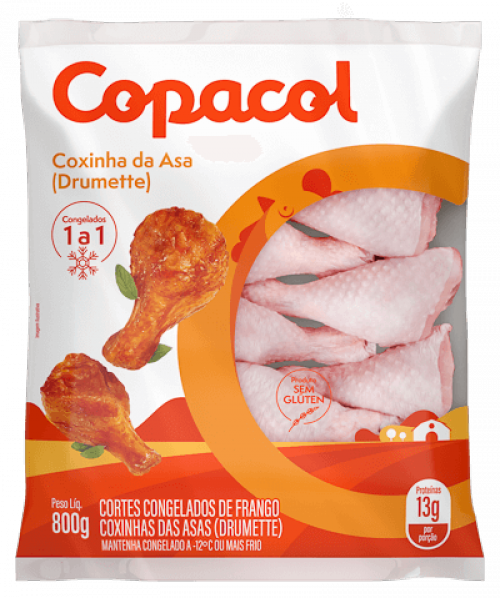Copacol - Produtos - Coxinha da Asa Congelada IQF 800g