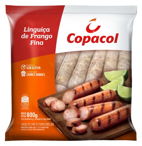 Copacol - Produtos - Linguiça de Frango Fina Congelada 800g Copacol - Produtos - Linguiça de Frango Fina Congelada 800g